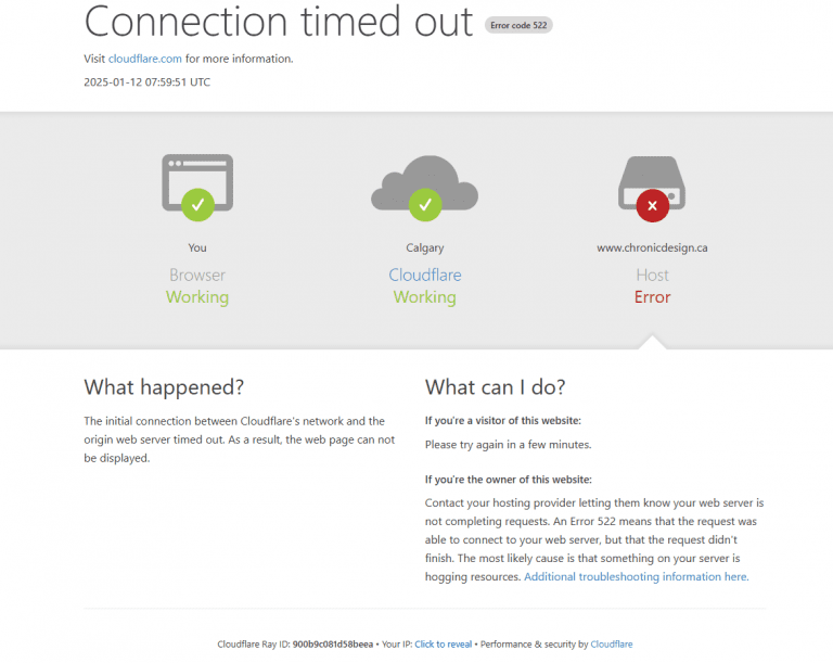 How to Fix Error Code 522: Connection Timed Out