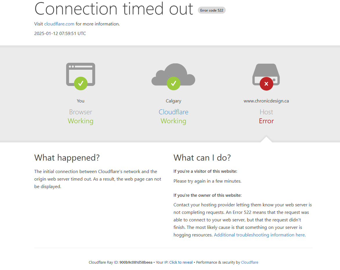 How to Fix Error Code 522: Connection Timed Out